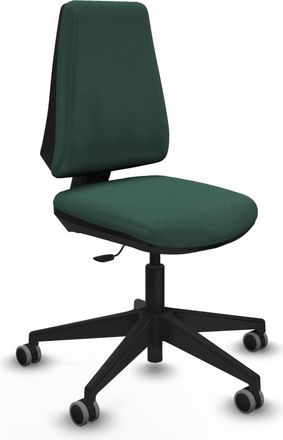 Piqueras y Crespo Elche B&uuml;rostuhl, gr&uuml;n, ohne Armlehnen, ausgestattet mit Permanentkontakt und Schneideschaum, 65 mm Rollen, Parkett, Flaschengr&uuml;n