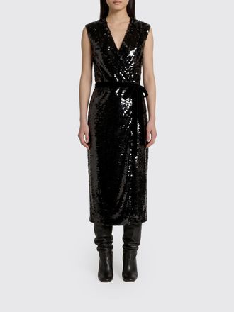 Alberta Ferretti Robe midi portefeuille sans manches &agrave; sequins