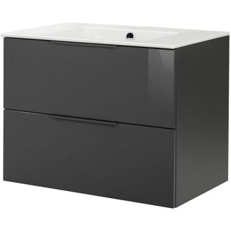 Fackelmann LUNA Badm&ouml;bel Set 2 Teile / Keramik Waschbecken / Waschbeckenunterschrank mit 2 Schubladen / Badschrank mit Soft-Close / hochwertige M&ouml;bel