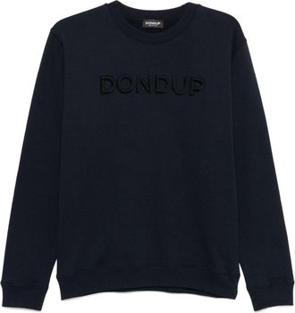 Dondup Sweatshirt mit beflocktem Logo - Blau