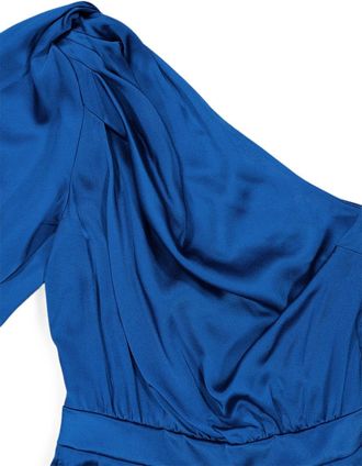 Stella McCartney One-Shoulder Draped Satin Jumpsuit - Blue