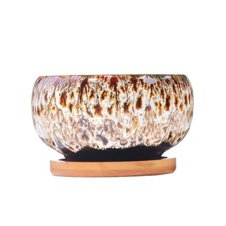 Generic Lotusschalen Pflanzgefäß Mit Ablauf und Ablage, Lotusblumenschale, klare Seerosenschale, dekorative Keramik Schüssel, fischschale, Schale Lotus für Bl