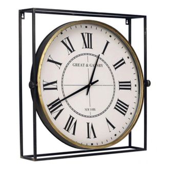 D&eacute;coration d'Autrefois Horloge pivotante en m&eacute;tal - M&eacute;tal - Blanc - Interiors