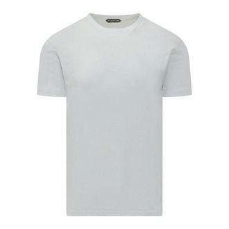 Tom Ford Homme, Tops, Blanc, Taille: XL T-shirt c&ocirc;tel&eacute; perfor&eacute;