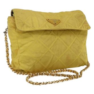 Prada Sac bandouli&egrave;re en nylon Pre-owned - Femme - Pre-owned - Jaune - Taille: ONE Size
