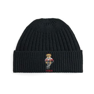 Polo Ralph Lauren Bonnet en m&eacute;lange de laine - Homme - Accessoires - Noir - Taille: ONE Size
