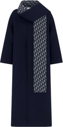 Dior Femme, Manteaux, Bleu, Taille: 36 FR Manteau avec Col &Eacute;charpe