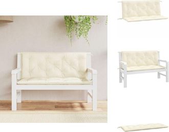 vidaXL Vidaxl - Coussins de banc de jardin lot de 2 blanc cr&egrave;me tissu Oxford - Coussin De Banc - Coussin Dext&eacute;rieur - Coussin Jardin - Housse De Coussin