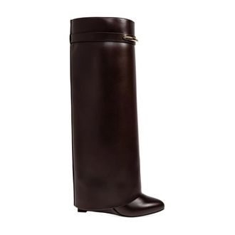 Givenchy Spitze Zehenpartie Goldfarbene Stiefel - - Shoes - Damen - Braun - 37 1/2 EU