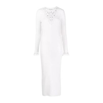 Paco Rabanne Wei&szlig;e Strickkleid mit Spitze - - Dresses - Damen - Wei&szlig; - M