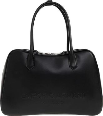 Emporio Armani Femme, Sacs, Noir, Taille: ONE Size Sac Cartable Logo Gaufr&eacute;