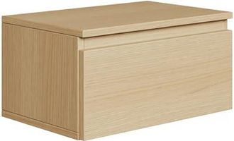 Selsey Nachttisch 49 cm Breite Hängend Nachttisch in Eichenholzoptik Modernes Design Ideal für Minimalistische Einrichtungen Praktisches Fach Leicht Reinigba
