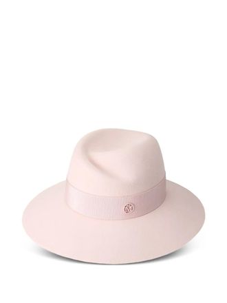 Maison Michel béret à plaque logo - Rose