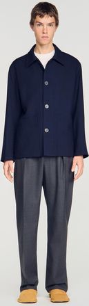 Sandro Blouson worker en laine boutonn&eacute;