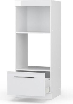 Vicco Armoire micro-ondes Fame-Line, Blanc Haute brillance, 60 cm ouvert