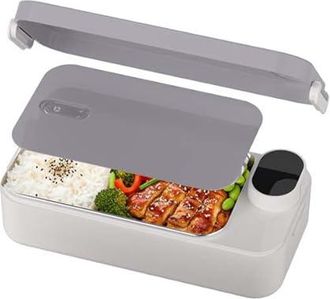Generic Bo&icirc;te &agrave; D&eacute;jeuner &eacute;lectrique, Chauffe-plats Portable Rechargeable De 7 200 mAh Avec Temp&eacute;rature R&eacute;glable, Acier Inoxydable, Bo&icirc;te &agrave; D&eacute;jeuner Chauffante