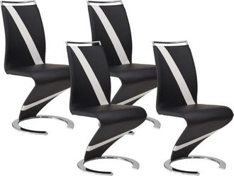 Vente-Unique Vente-unique - Lot de 4 chaises twizy - Simili noir & blanc