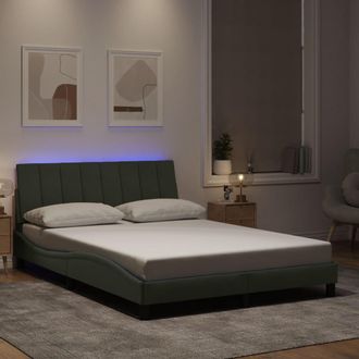 vidaXL Vidaxl - Giroletto Con Luci Led Grigio Chiaro 120x200 Cm In Velluto