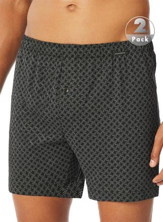 Schiesser Herren Boxershorts blau Reine Baumwolle Gemustert