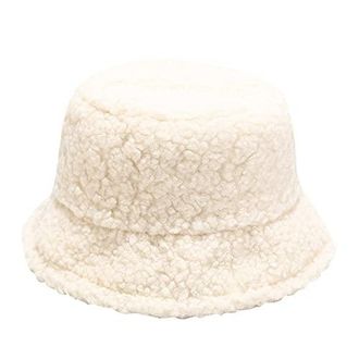 Generic Chapeaux dhiver pour femme - Chapeau de soleil chaud en velours doux - Chapeau de p&ecirc;cheur pour femme Panama - Chapeau cir&eacute;, beige, M