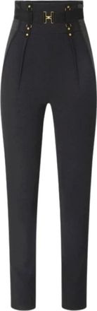 Elisabetta Franchi Femme, Pantalons, Noir, Taille: 42 FR Slim-fit Pantalons