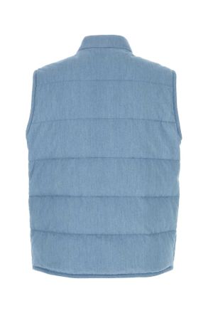 Moncler Mens Heceta Down Vest Blue Cotton Vests