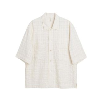 Sunflower Homme, Chemises, Beige, Taille: XL Plaid Linen Shirt Off White