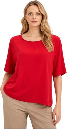 Maliparmi Maliparmi, Femme, Blouses et Chemises, Rouge, Taille: 40 FR Blusa A Manica Corta IN Seta