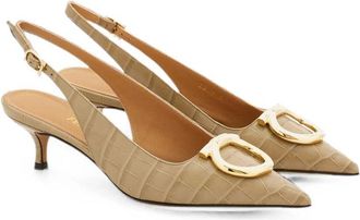 Ferragamo Taupe Slingback Heel - Beige
