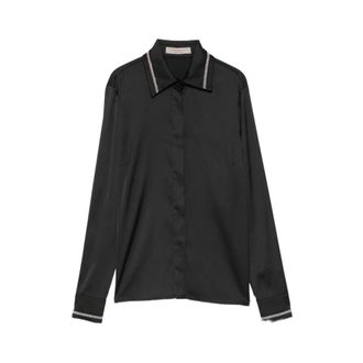 D.exterior Hemden mit Zierbesatz - - Blouses & Shirts - Damen - Schwarzk - M