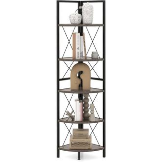 Costway Costway - tag&egrave;re dangle, Biblioth&egrave;que &Eacute;tag&egrave;re Polyvalente pour Pr&eacute;sentoir dangle &agrave; 5 Niveaux avec Cadre en M&eacute;tal, Design Industriel, &Eacute;tag&egrave;re de