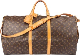 Louis Vuitton Crossbody Bags - Louis Vuitton Canvas Monogram Keepall 60 Bandoulie - Gr. unisize - in Braun - für Damen
