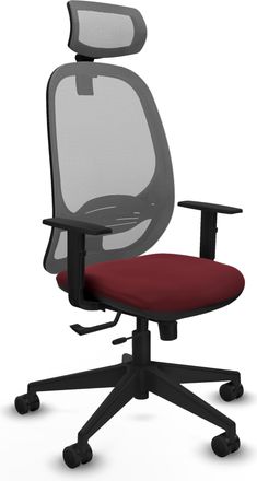 Piqueras y Crespo Drehstuhl mit zylanischen Armen, h&ouml;henverstellbare Lendenwirbelst&uuml;tze und h&ouml;henverstellbares Kopfteil und Neigungsverstellung. Ausgestattet mit Syncro