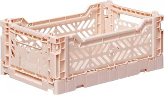 AYKASA Ay-Kasa Klappkiste, stabile Faltkiste aus Kunststoff, stapelbar, Milk Tea, Mini (27x17x11cm)