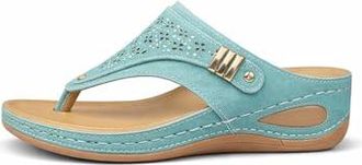 Generic Sandales orthop&eacute;diques compens&eacute;es pour femme - Tongs antid&eacute;rapantes avec soutien de la vo&ucirc;te plantaire - Chaussures de mariage &agrave; enfiler - Bout ouvert