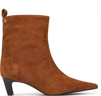 Tommy Hilfiger Stiefeletten Tommy Hilfiger Kitten Heel Suede Ankle Boot FW0FW09670 Orange