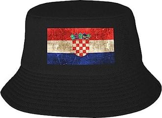Generic Chapeau De Godet Drapeau Croate Vintage Vieilli Et Ray&eacute; Chapeaux De Soleil De Plage Respirant &Eacute;t&eacute; Bonnet De Soleil, pour De P&ecirc;che, Chasse, Sports, 56-