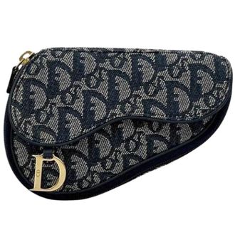 Dior Pre-owned Canvas Pouch - - Pre-owned - Damen - Blau - ONE SIZE