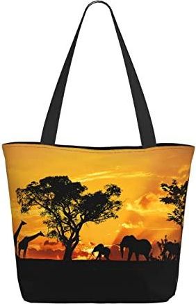 AOOEDM Africa Animal and Trees Ladies Shopping Bag 13x11x7in.Le cadeau parfait pour la Saint-Valentin.Cest de la Saint-Valentin pour maman, fille, &eacute;pouse, et