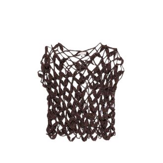 Antonelli Crochet Open Knit Top