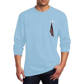 Generic Chemise d&eacute;contract&eacute;e &agrave; manches longues et col rond pour homme, t-shirt graphique l&eacute;ger et respirant, haut confortable pour le printemps et lautomne 20