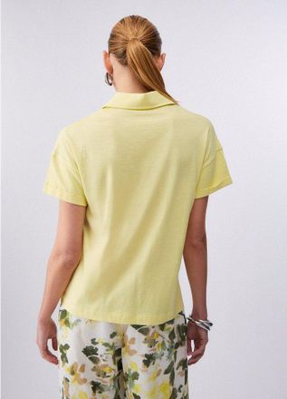 Liu Jo Kurzarmshirt - Poloshirt Damen - Damenshirt - T-Shirt - Shirt mit Strass - gelb