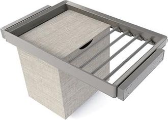 Emuca Kit de porte-pantalon &agrave; 7tringles, panier et rack ajustable Quartz pour armoires, glissi&egrave;res extension totale et &agrave; fermeture douce, Module 80cm, Finit