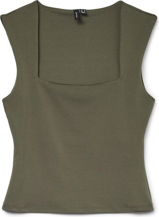 Vero Moda Damen Vmmillion Sl Square Neck Top JRS Noos, Grape Leaf, Large