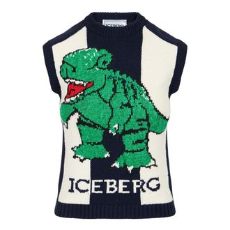 Iceberg Femme, Tops, Multicolore, Taille: 38 FR Pull sans manches &agrave; col rond avec incrustation