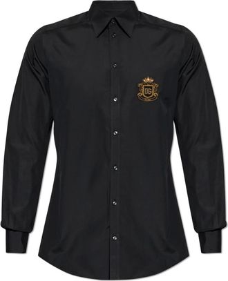 Dolce & Gabbana Homme, Chemises, Noir, Taille: 2XL Chemise avec application