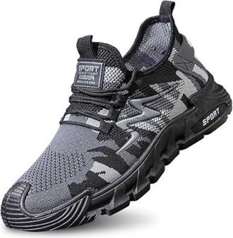 Generic Chaussures Décontractées Hommes Conception Bout Large Soutien de La Voûte Plantaire Respirant Légères Sneakers Tennis et Course Semelle Chute Zéro Cha