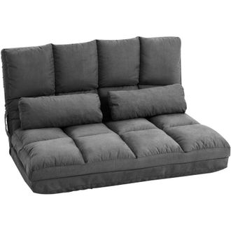 HOMCOM Homcom - Chauffeuse - matelas dappoint pliant - fauteuil convertible - inclinaison dossier r&eacute;glable 14 positions - 2 coussins inclus - polyester
