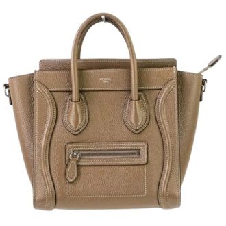 Celine Pre-owned Luggage Nano Shopper Leather 2way Bag - Femme - Pre-owned - Brun - Taille: ONE Size