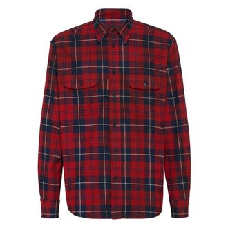 Dsquared2 Vintage Indigo/Rotes Hemd - - Shirts - Herren - Mehrfarbig - M